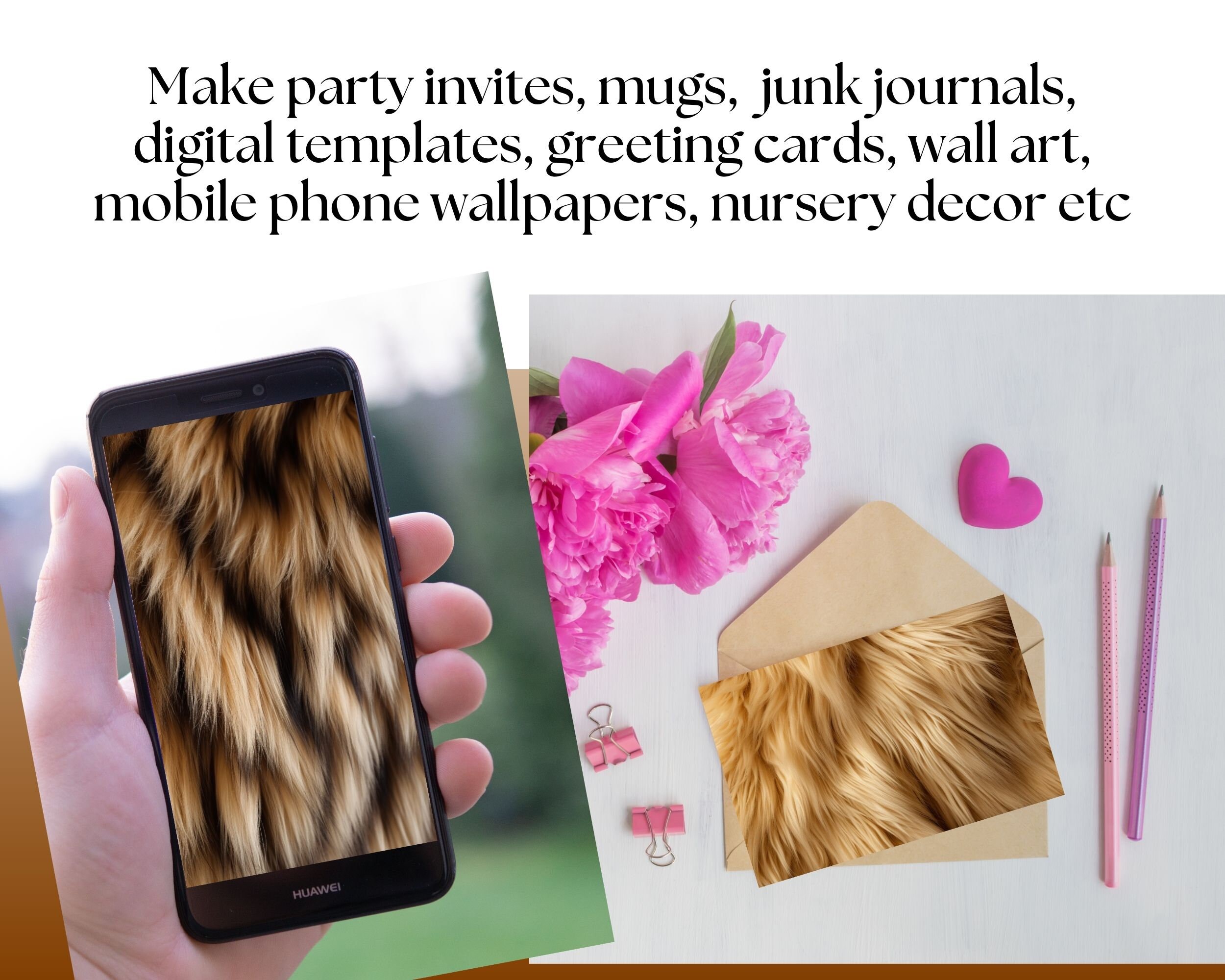 Fur Texture Digital Papers, 12x JPG Patterns Clipart Instant Download ...