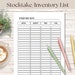 Basic Inventory Log Sheet Stocktake Printable Digital Download A4 & US ...
