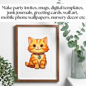 Ginger Cats Clipart, Cartoon Style Kittens Transparent 12x PNG Shapes ...