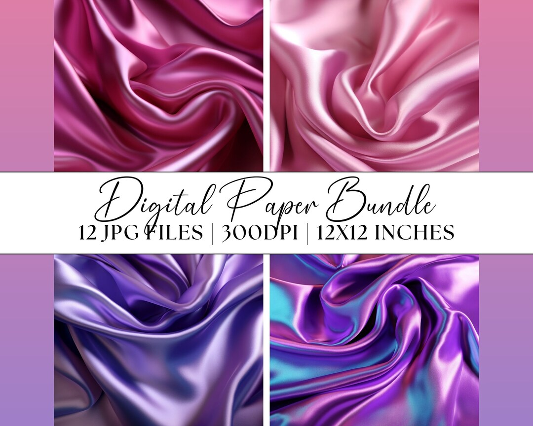 Pink and Purple Digital Paper, 12x JPG Shiny Silk Texture Patterns ...