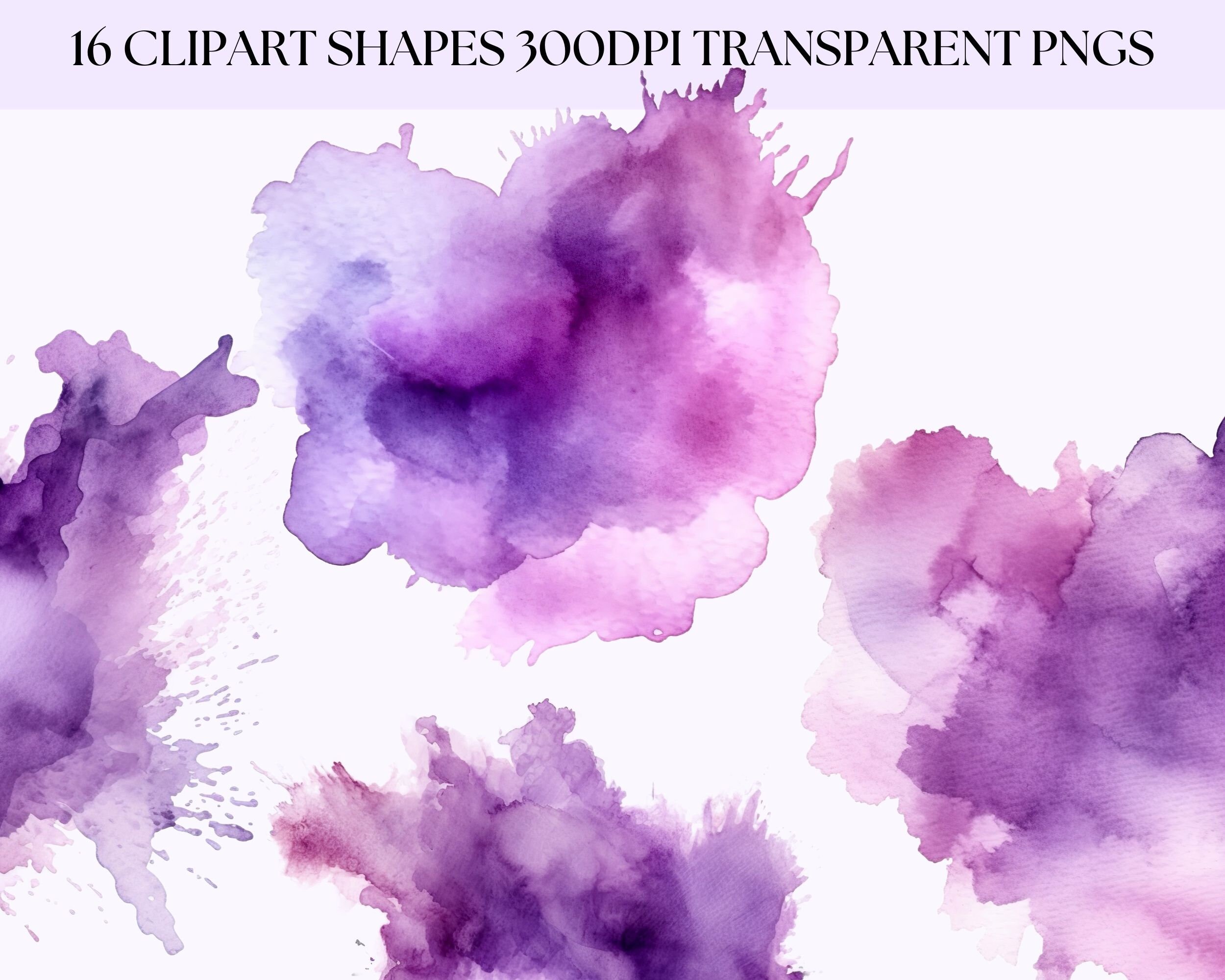 Purple Watercolour Washes, PNG Clipart Splashes Shapes Objects 16 ...