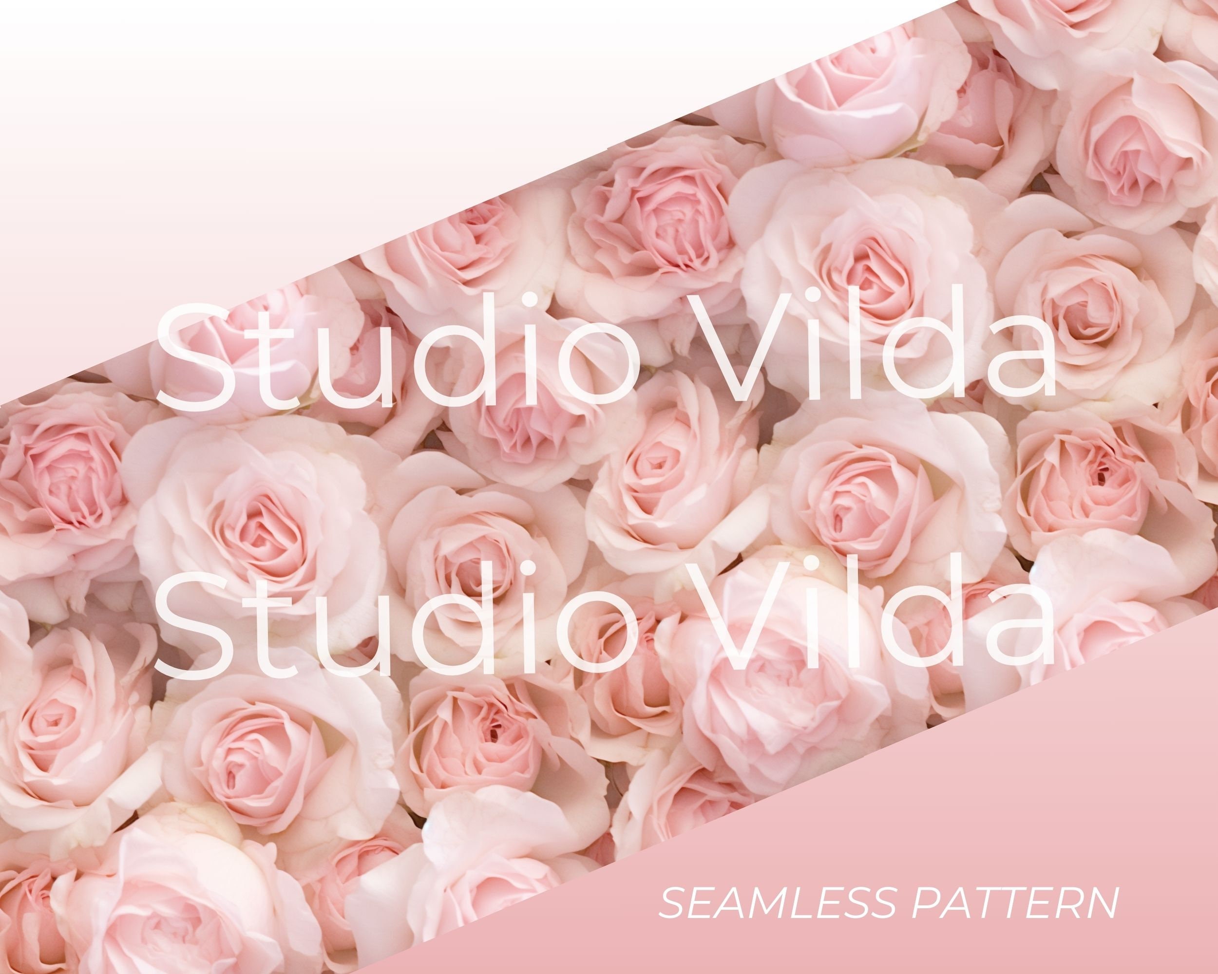 Pastel Pink Roses Digital Paper, Pink Rose Seamless Pattern, Wedding ...