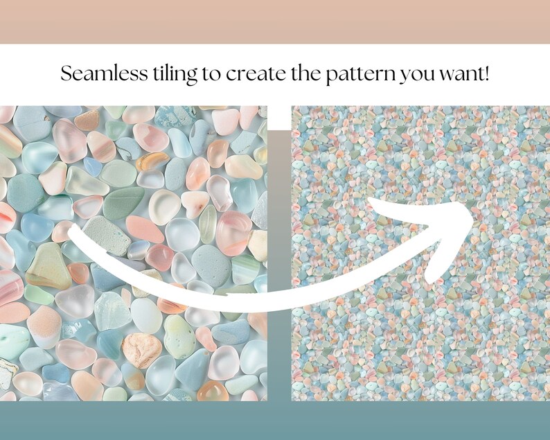 Sea Glass Digital Paper, Beach Glass Seamless Pattern, Ocean Theme ...