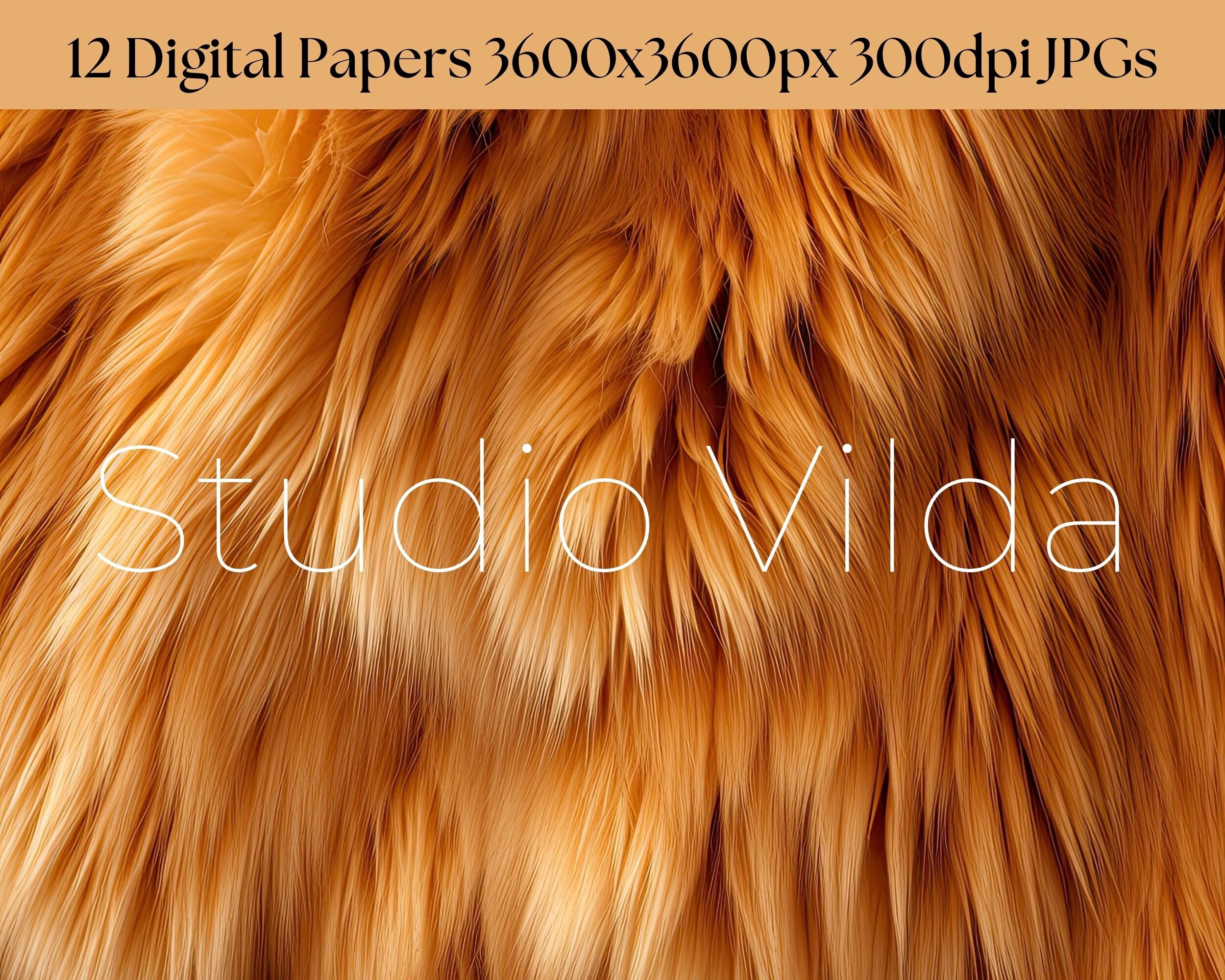 Fur Texture Digital Papers, 12x JPG Patterns Clipart Instant Download ...