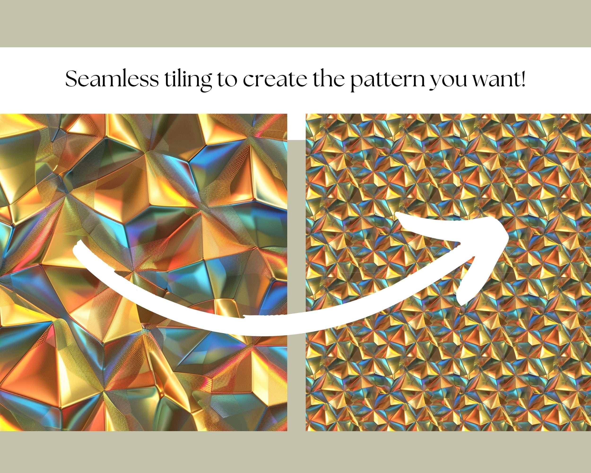 Iridescent Gold and Blue Digital Paper, Metallic Seamless Pattern ...