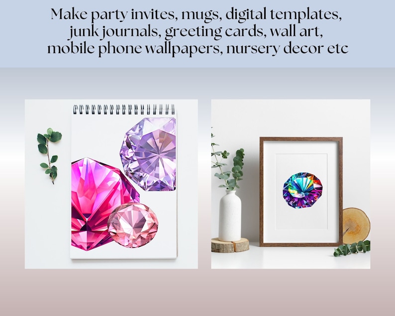 Jewel Clipart Shapes, Big Bundle of 100 Gemstones PNG Instant Download ...