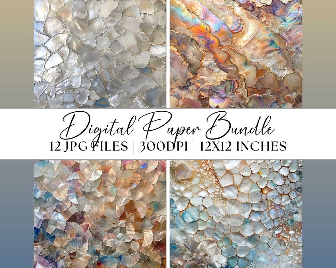 Mother of Pearl Digital Paper, 12x JPG Cracked Pearl Patterns Clipart ...