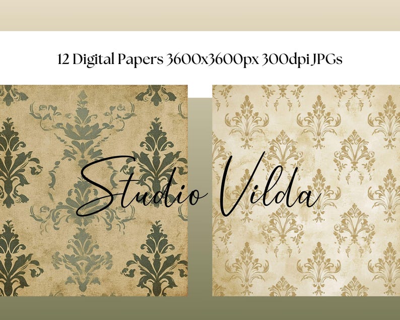 Beige Victorian Wallpaper Digital Paper, 12x JPG Light Neutral Patterns ...