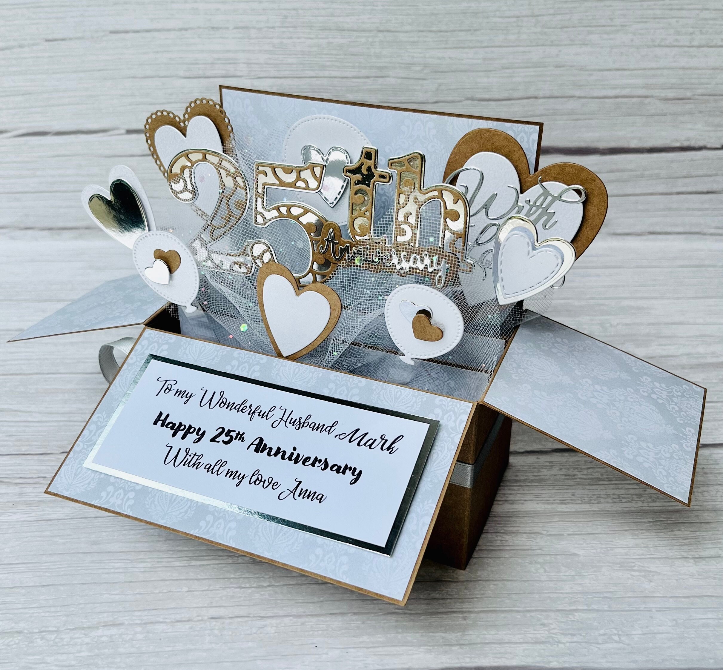 Luxury Personalised Wedding Anniversary Pop up Card /box With - Etsy UK