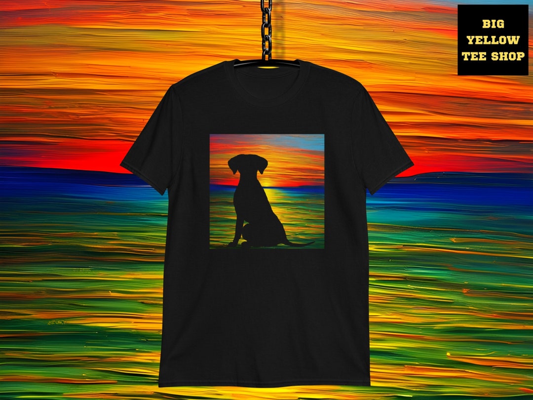DOG SILHOUETTE in the SUNSET T-shirt Rhodesian Ridgeback Weimaraner ...