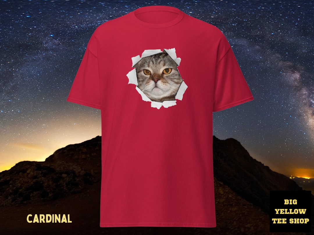 Funny Cat T-shirt 3D Cat Design Tshirt Cat Coming Out Shirt Cat Lover T ...