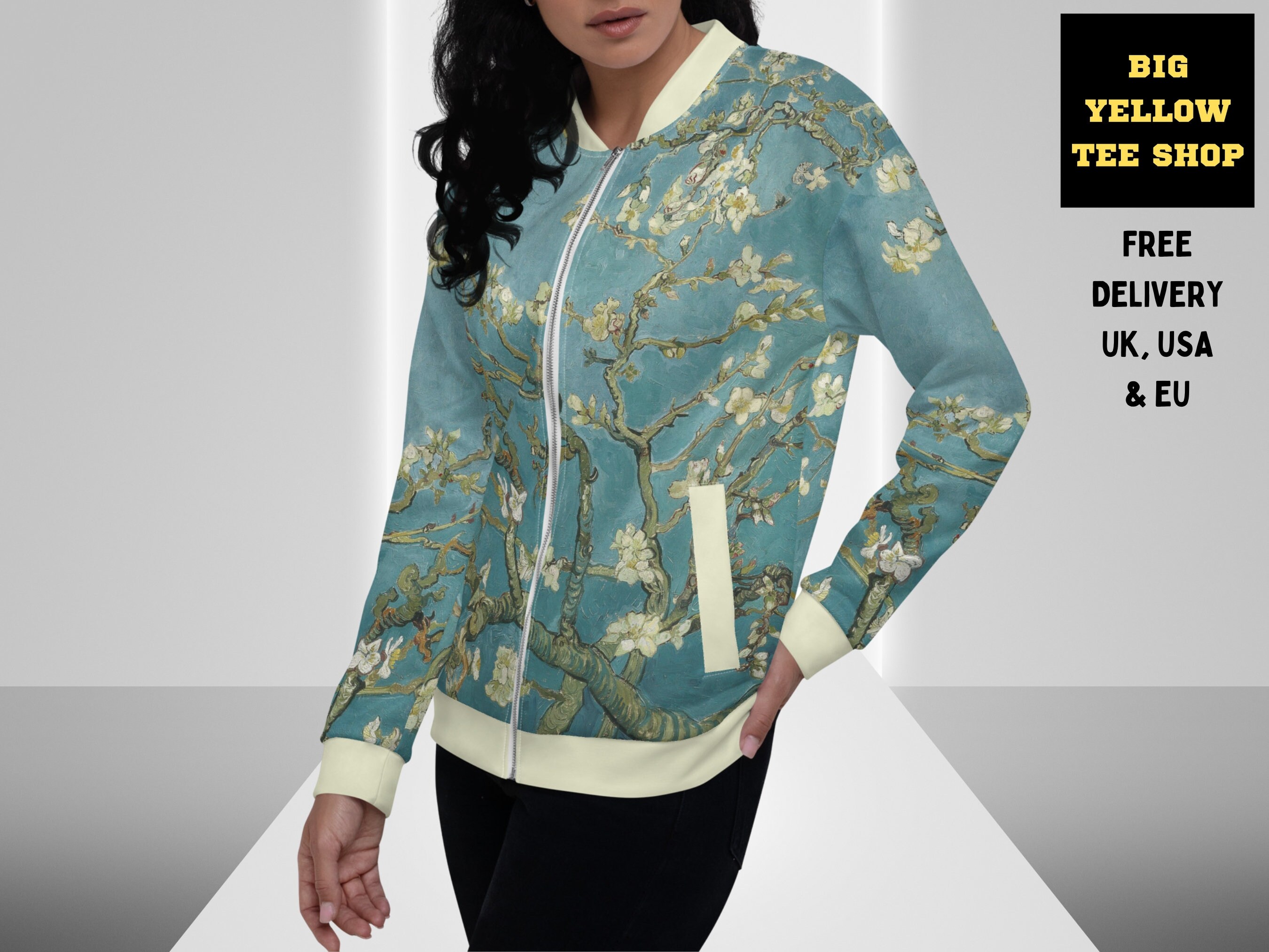 VAN GOGHS 'almond Blossom' Lightweight Unisex Bomber Style Jacket ...