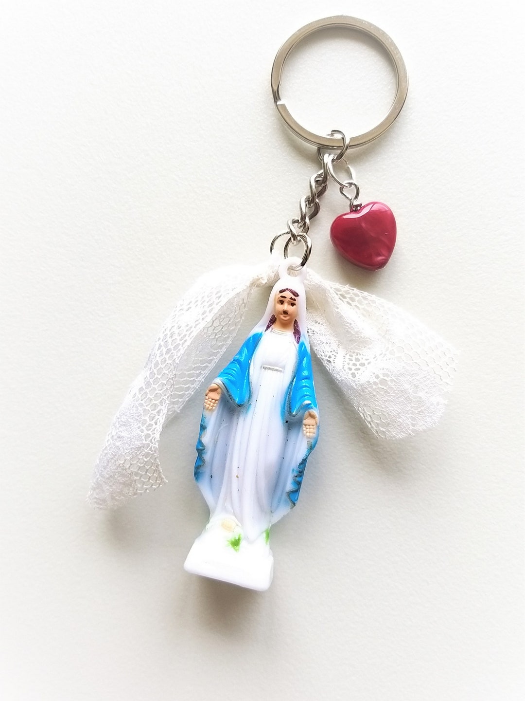 Plastic Holy Virgin Keychain, Virgin Mary Keychain, Religious Keychain ...