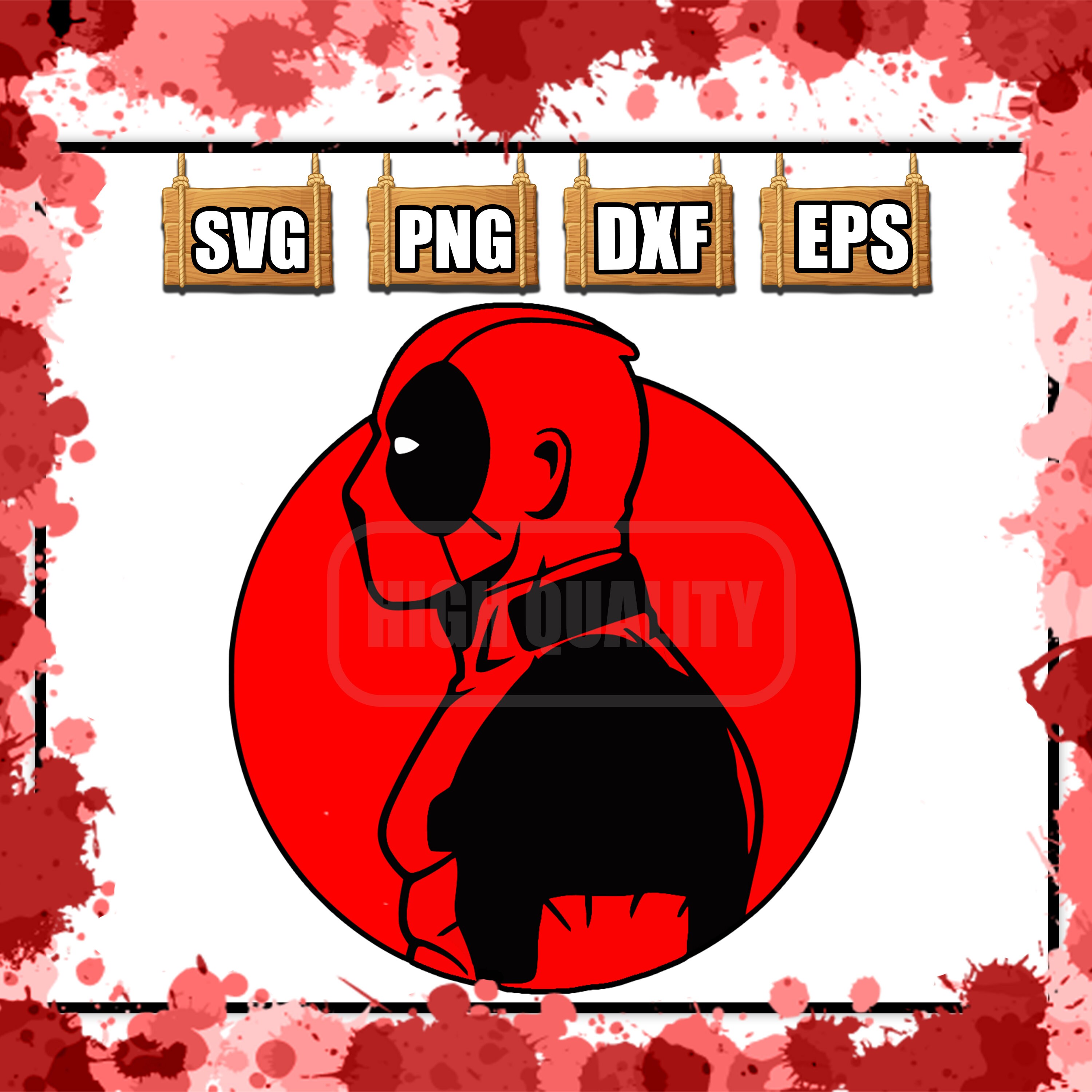 Deadpool Svg Layered clipart Cricut Digital Vector Cut - Etsy