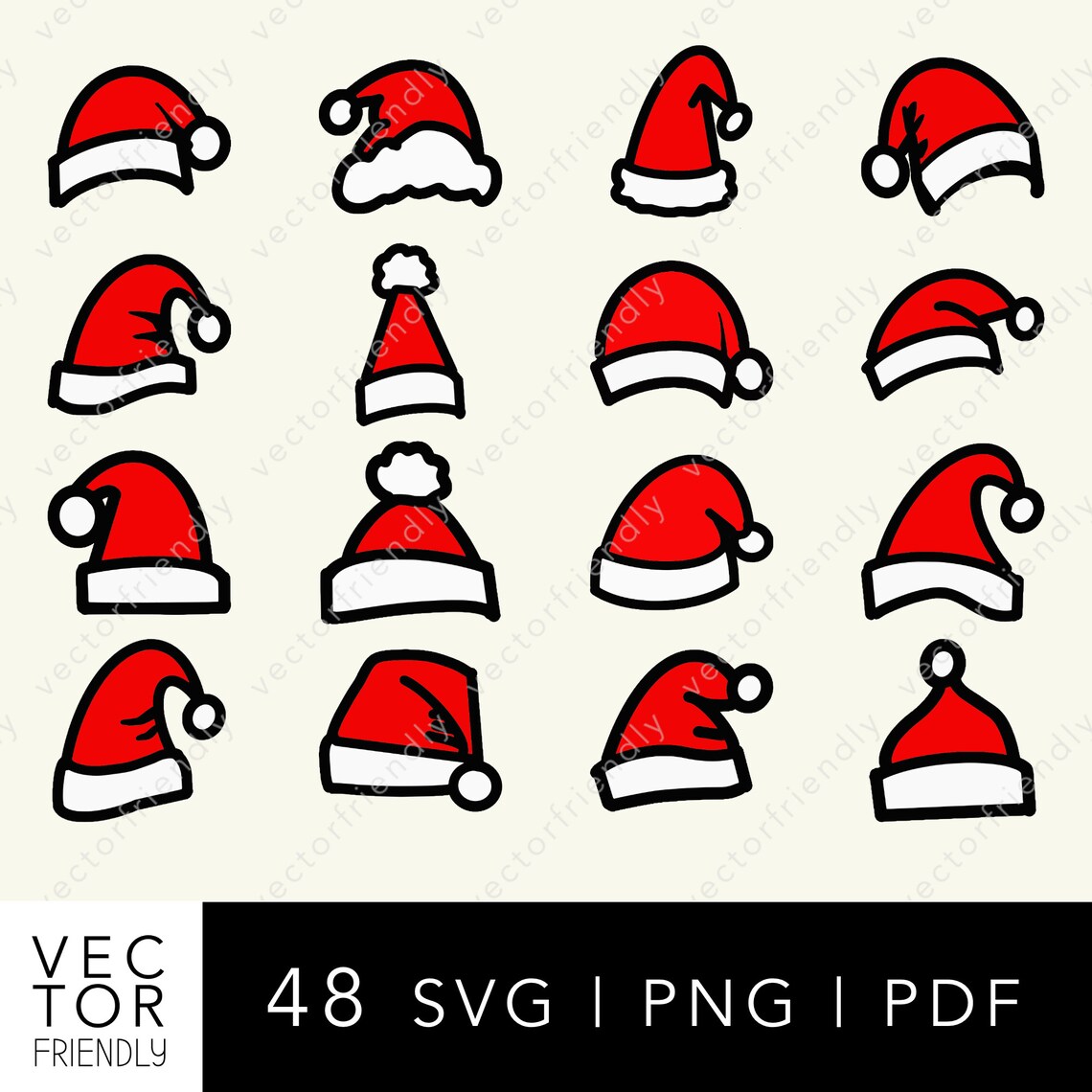 Santa Hat SVG, Santa Hat Cut File, Christmas Hat Svg Bundle, Elf Hat ...
