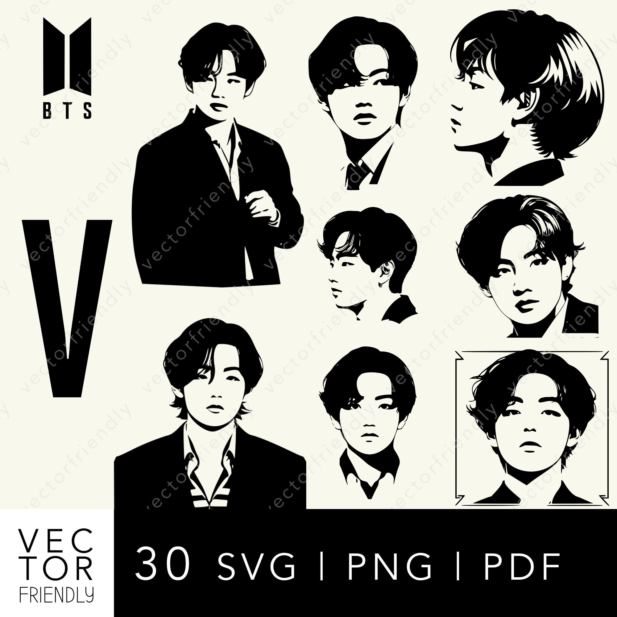 BTS Kim Taehyung Svg BTS Svg, Ai, Png, Fichier De Coupe, Téléchargement ...