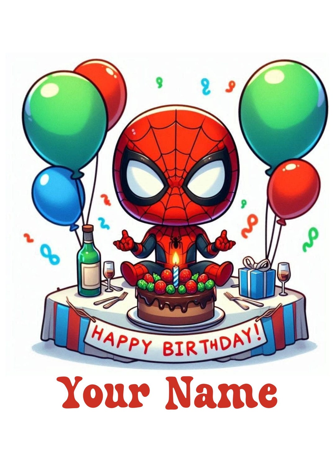 Spider Spidey Birthday PNG Digital Download File Boy Girl Custom Name ...