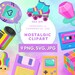 Nostalgic 90s Clipart Bundle, 90s Party, Nostalgic Illustrations, Retro ...