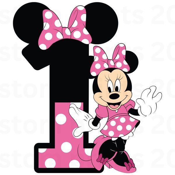 Minnie 1 Birthday Girl Png - Etsy
