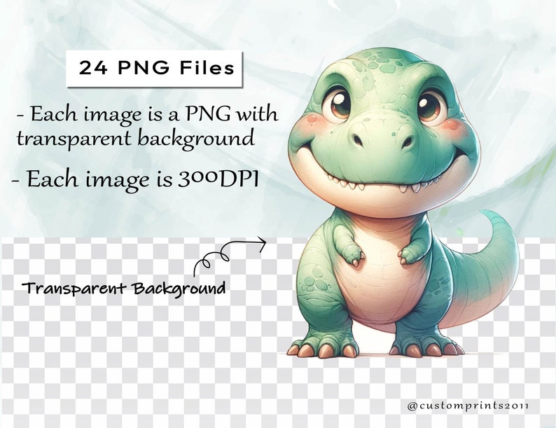 24 Watercolor Baby Dinosaur PNG Bundle, Dino Theme Baby Birthday Party ...