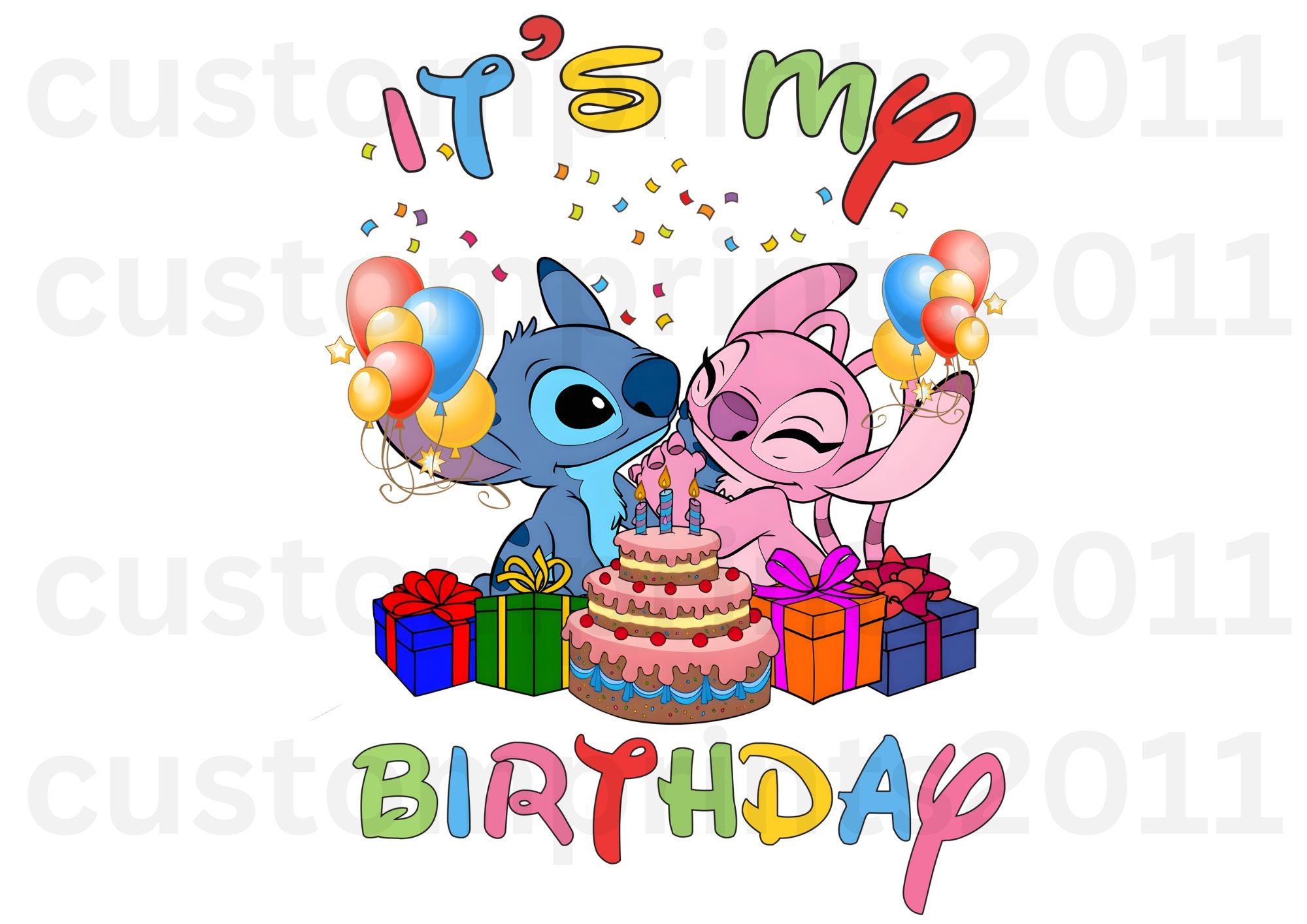 Stitch Birthday PNG Digital Download File Boy Girl Age Sublimation ...