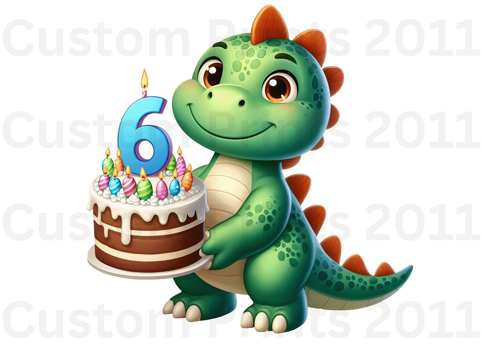 Dinosaurier Dino Geburtstag PNG Digital Download Datei Süß Junge Mädchen Alter 6 Sublimation ...