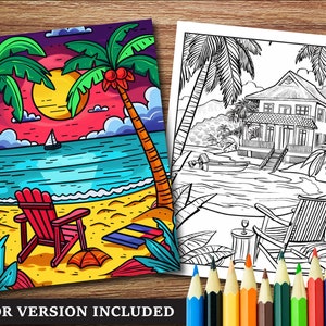 200 Tropical Trip Coloring Pages for Kids and Adults, Beach Coloring ...