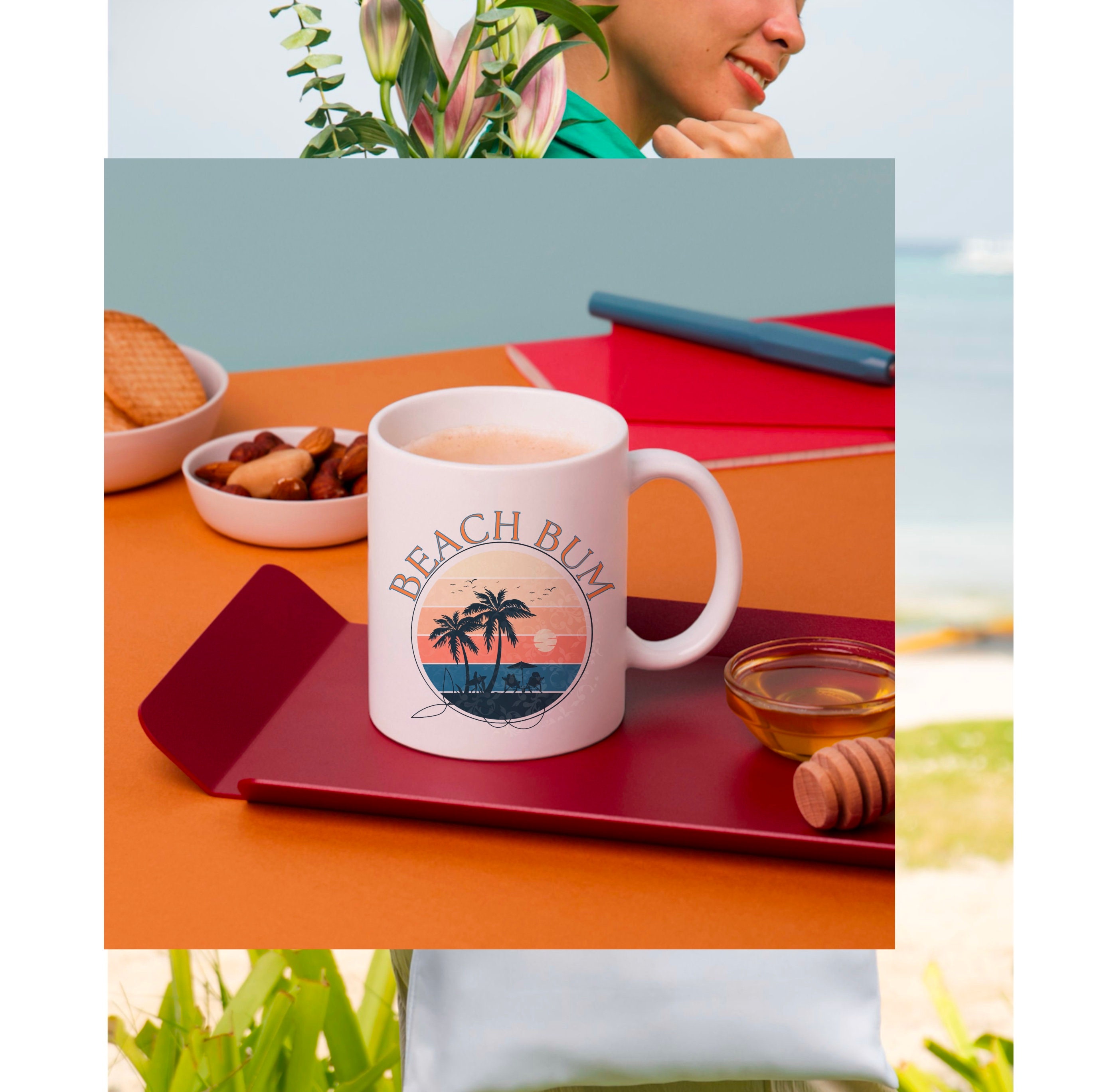 Cute Beach Bum Vibes Png, Sublimation Digital Transfer File Printable ...