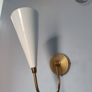Mid Century Brass Wall Sconce Cone Shape Italian Stinlovo Scones Wall ...