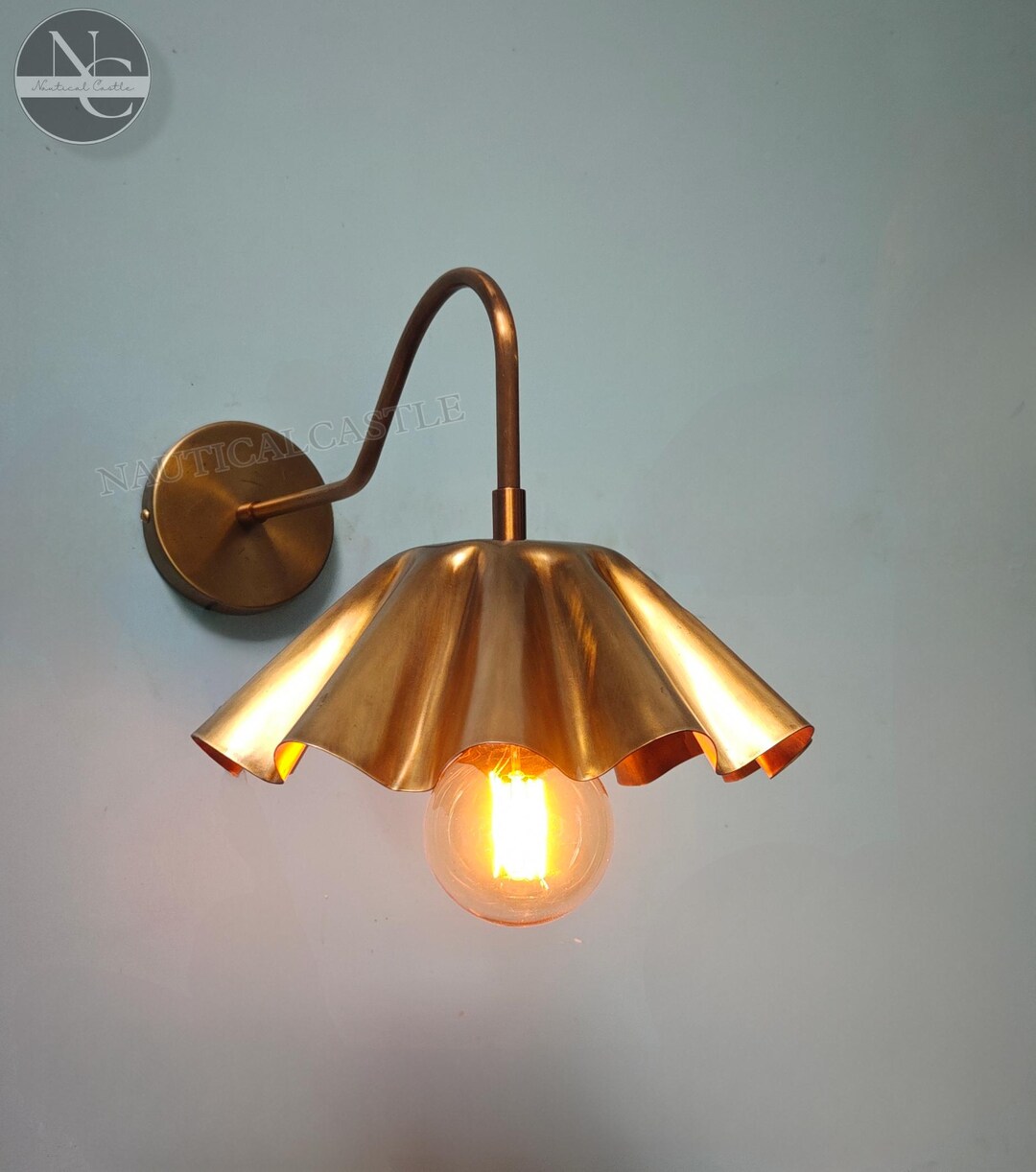 Customizable Flower Shape Brass Wall Sconce Lamp Timeless Elegance for ...