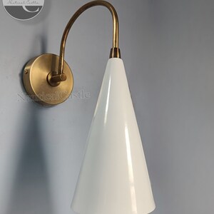 Mid Century Brass Wall Sconce Cone Shape Italian Stinlovo Scones Wall ...
