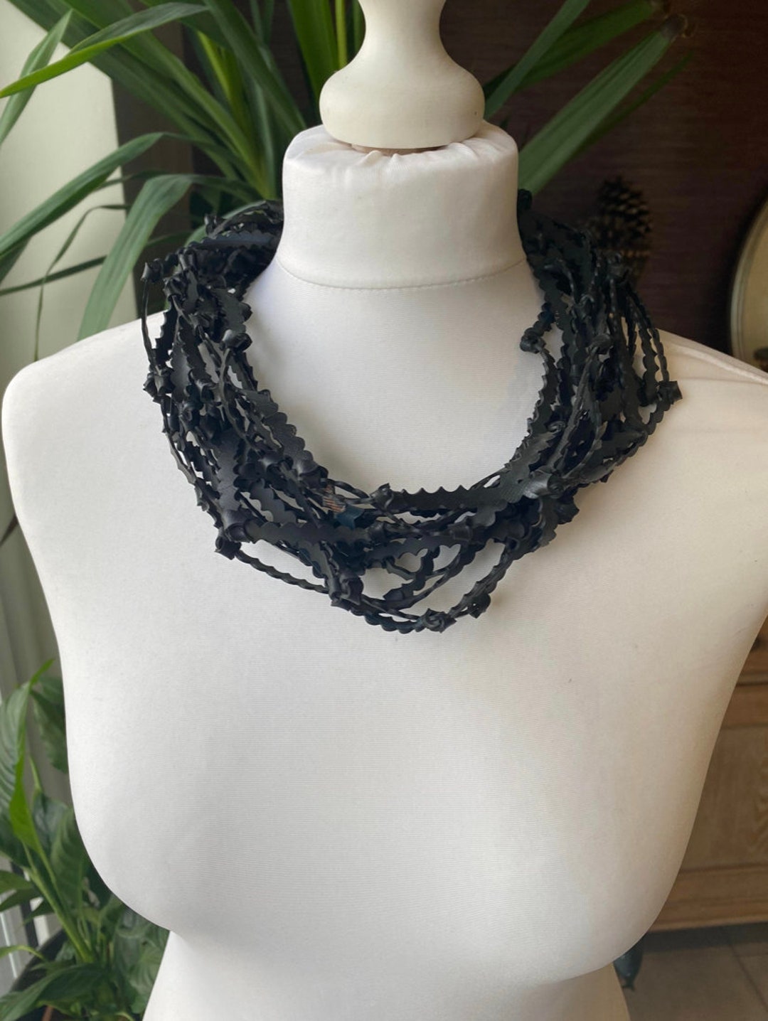 Upcycled Rubber Bicycle Tire Statement Necklace - Etsy