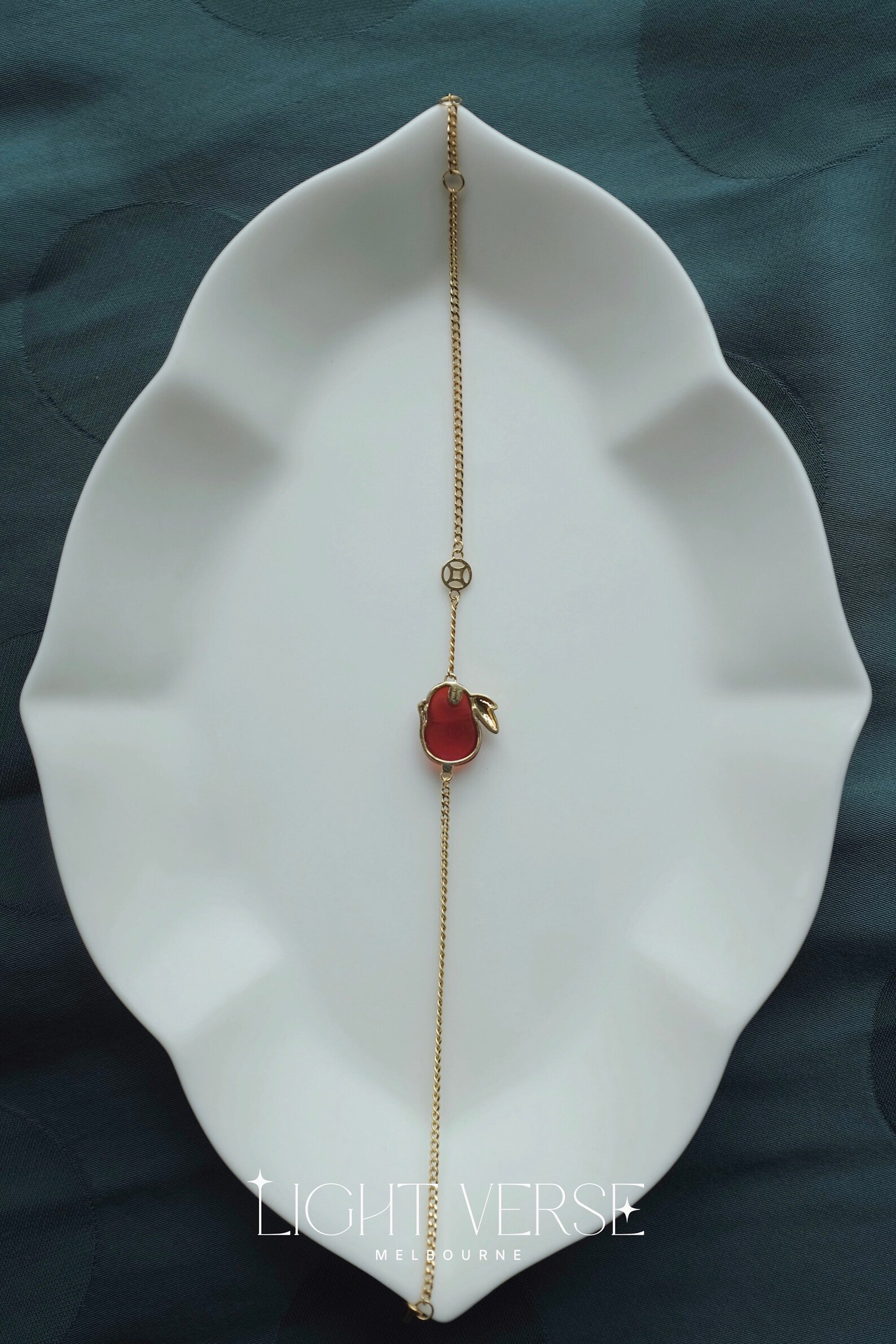 Red Rabbit - 18K Solid Gold Red Agate Lucky Rabbit Bracelet, Year of ...