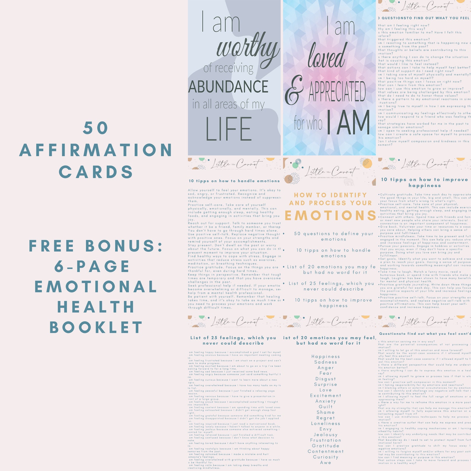 50 Positive Affirmation Cards / Affirmation Cards Printable ...