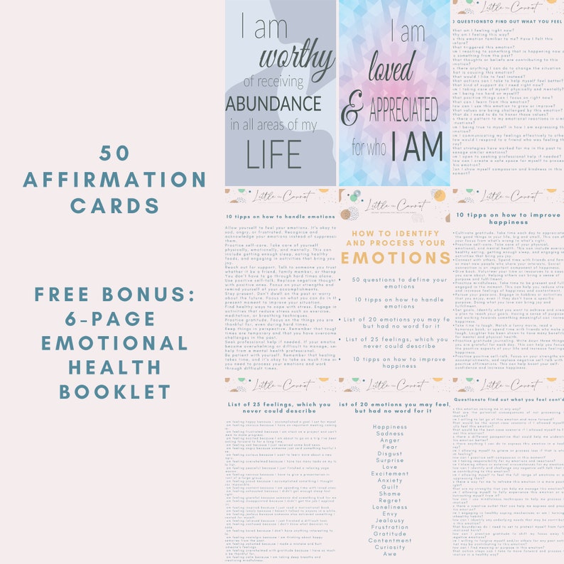 50 Positive Affirmation Cards / Affirmation Cards Printable ...
