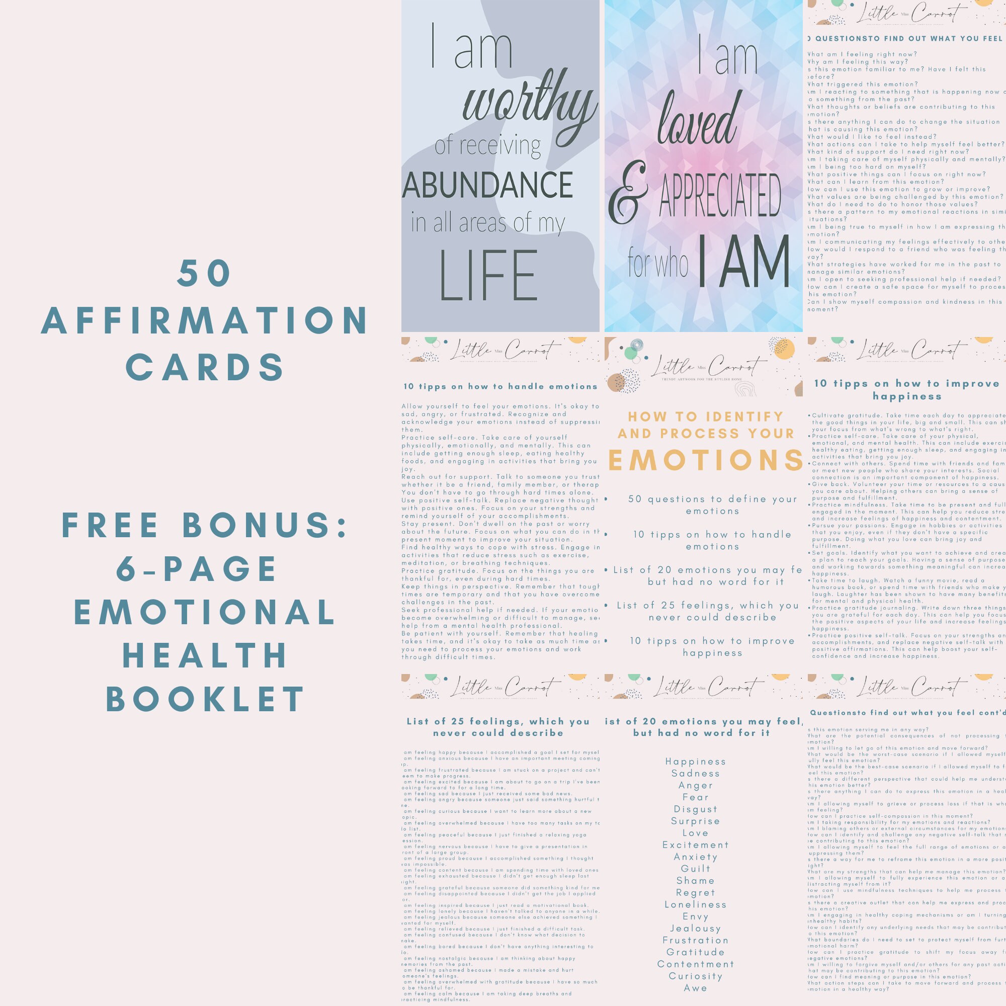 50 Positive Affirmation Cards / Affirmation Cards Printable ...