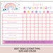Editable Rainbow Reward Chart, Kids Behavior Chart, Children Routine ...