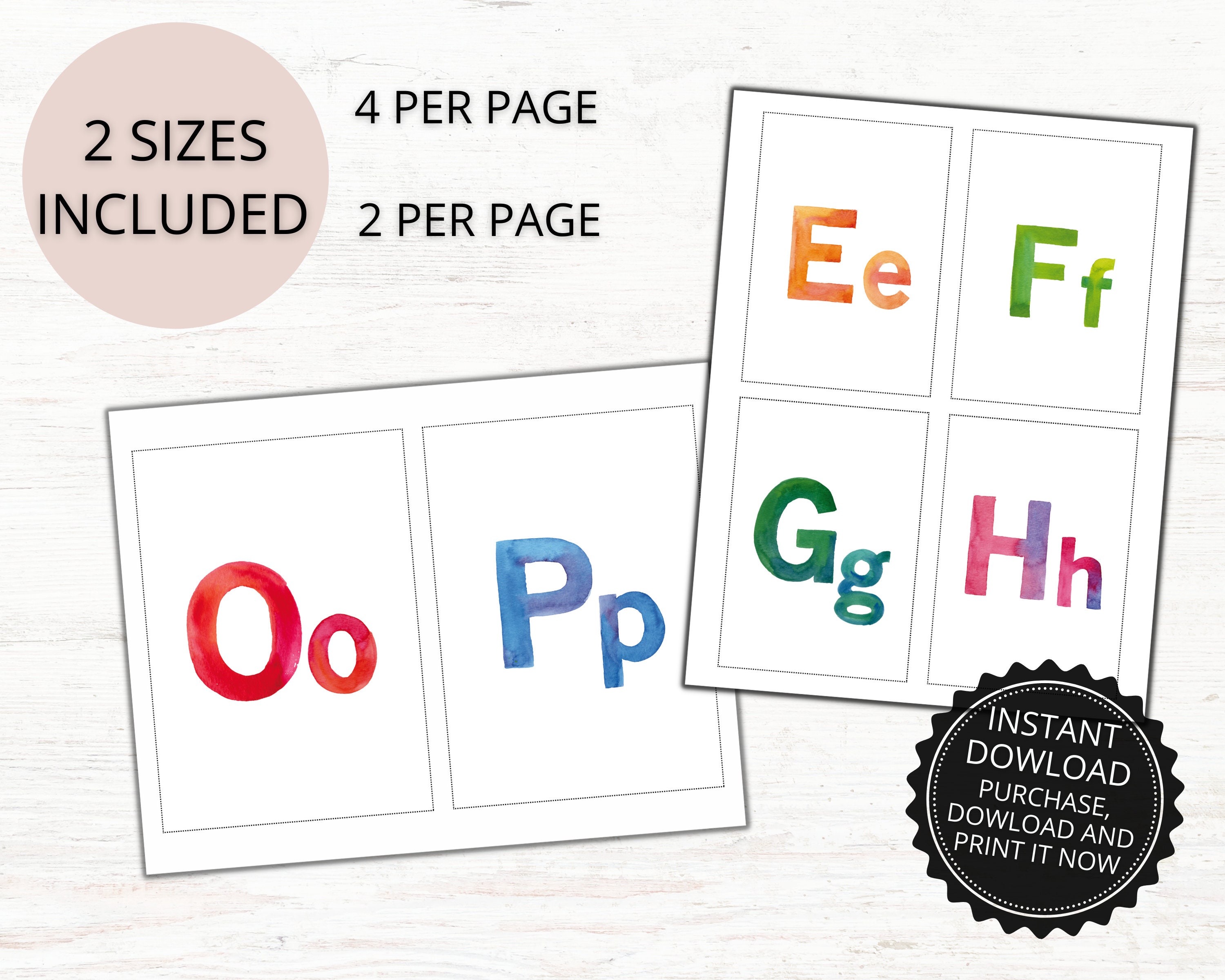 Alphabet Flashcards, ABC Flash Cards, Educational Cards, A-Z Cards ...