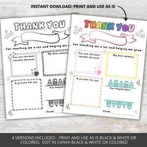 Teacher Appreciation Printable Card, All About Teacher Fill in Blank ...