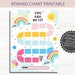 Rainbow Reward Chart, Printable Rainbow Reward Chart, Kids Behavior ...