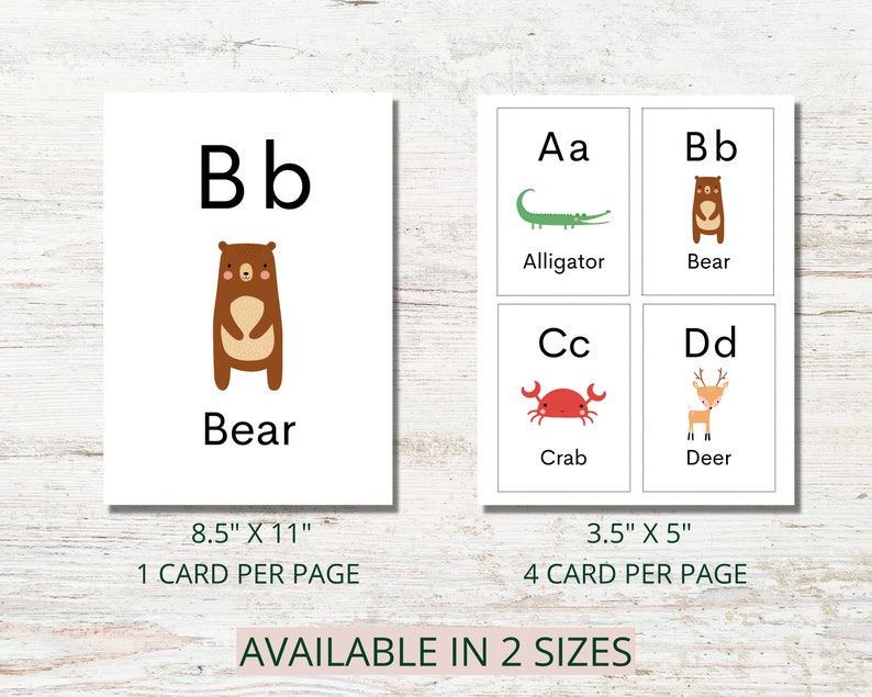 Digital Alphabet Flashcard, ABC Flashcard Printable, Alphabet Printable ...