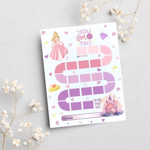 Princess Reward Chart, Printable Rainbow Reward Chart, Kids Behavior ...
