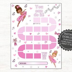 Ballerina Reward Chart, Reward Chart for Kids, Behavior Chart, Daily ...