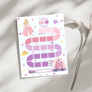 Princess Reward Chart, Printable Rainbow Reward Chart, Kids Behavior ...