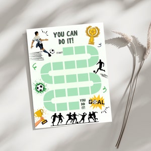 Soccer Reward Chart, Printable Football Reward Chart, Kids Behavior ...