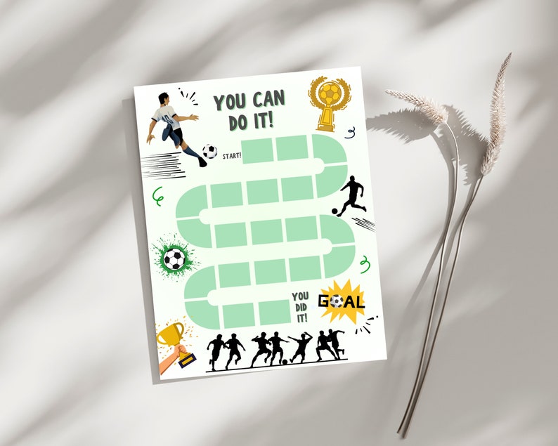 Soccer Reward Chart, Printable Football Reward Chart, Kids Behavior ...