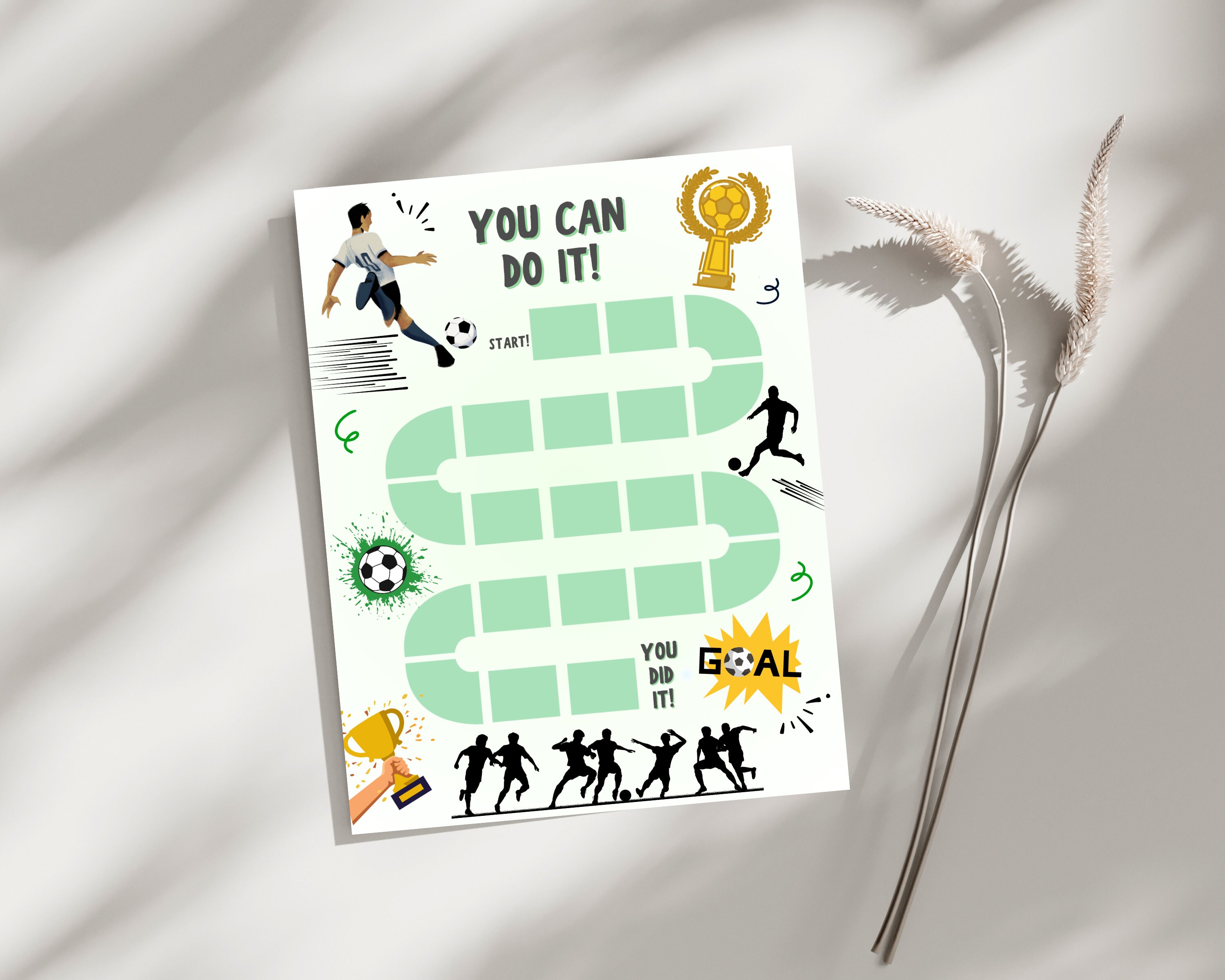 Soccer Reward Chart, Printable Football Reward Chart, Kids Behavior ...