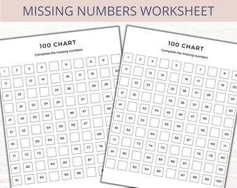 Missing Numbers, 1 100 Chart digital, Printable - Etsy