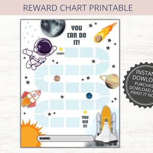 Printable Astronaut Reward Chart, Kids Outer Space Chore Chart (PDF) - Etsy