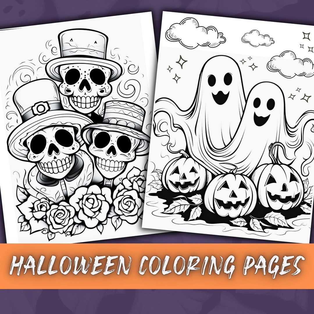Halloween Coloring Pages, Printable Halloween Activity, Halloween Party ...
